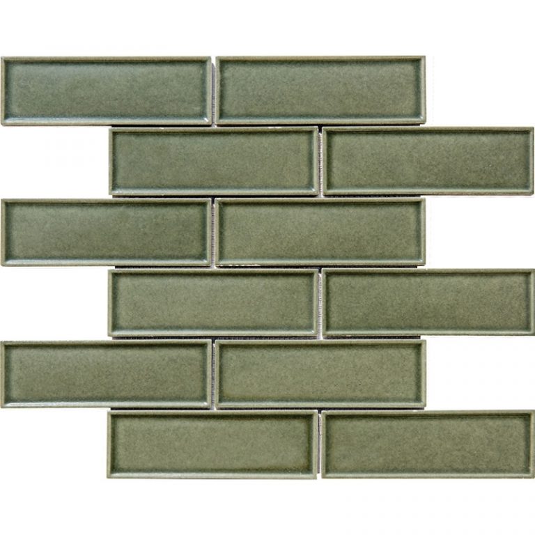 YEŞİL 2×6 BEVELLED BRICK MOZAİK – PUKKA TILE | Porselen Mozaik Karo ...